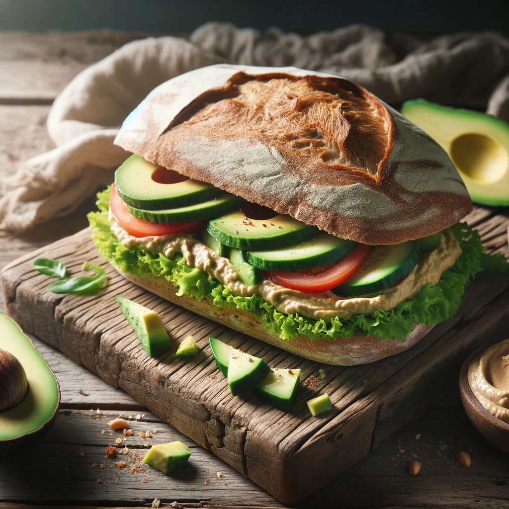 Vegetar avocado/humus sandwich - VIP Bageren